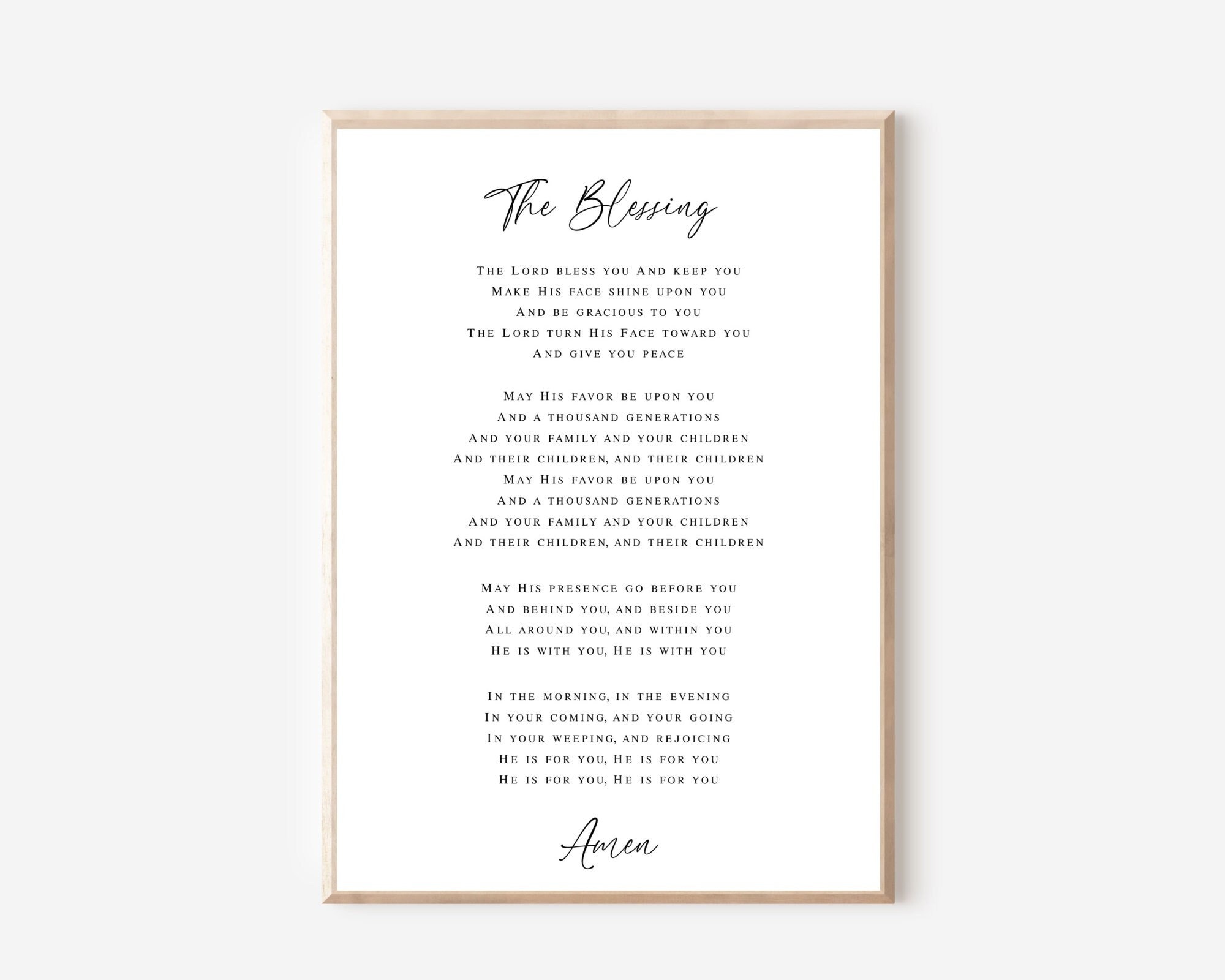 The Blessing Elevation Song Lyrics, Christian Wall Art Print,numbers 6: ...