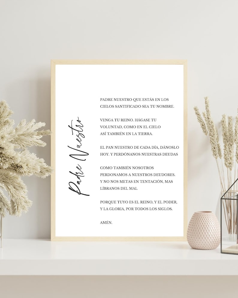 Padre Nuestro Set of 2, Spanish Bible Verse Printable, Verso De La ...