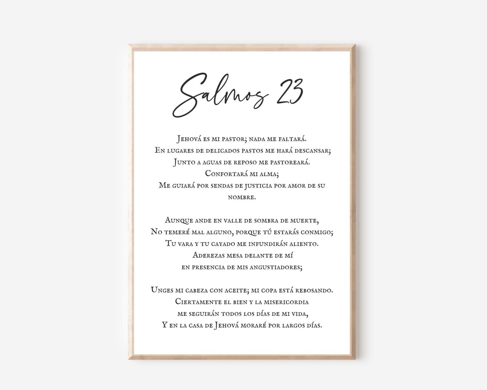 Salmos 23, Spanish Bible Verse Printable, Psalms, Verso De La Biblia ...