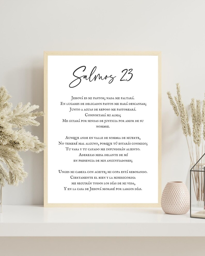 Salmos 23, Spanish Bible Verse Printable, Psalms, Verso De La Biblia ...