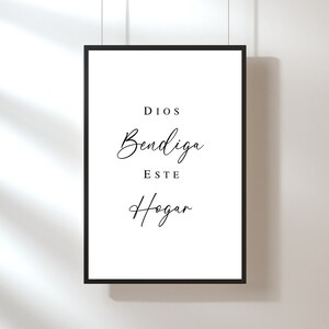 Dios Bendiga Este Hogar Print, Spanish Inspirational Quote (digital ...