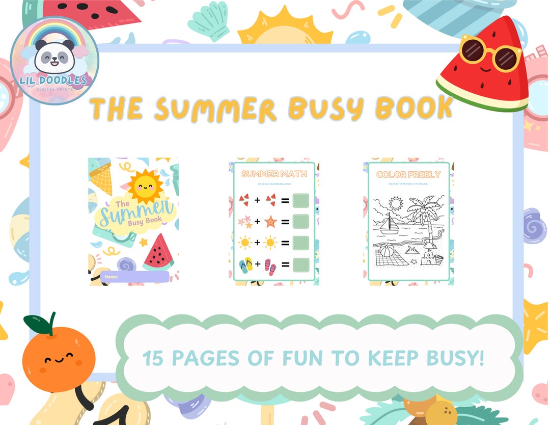 The Summer Busy Book 15 Pages of Summer Activities for Kids - Etsy