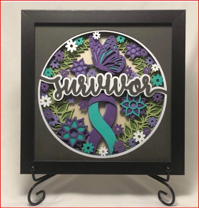 HANDMADE Cancer Awareness/support Ribbon 3d, Shadow Box Scripture ...