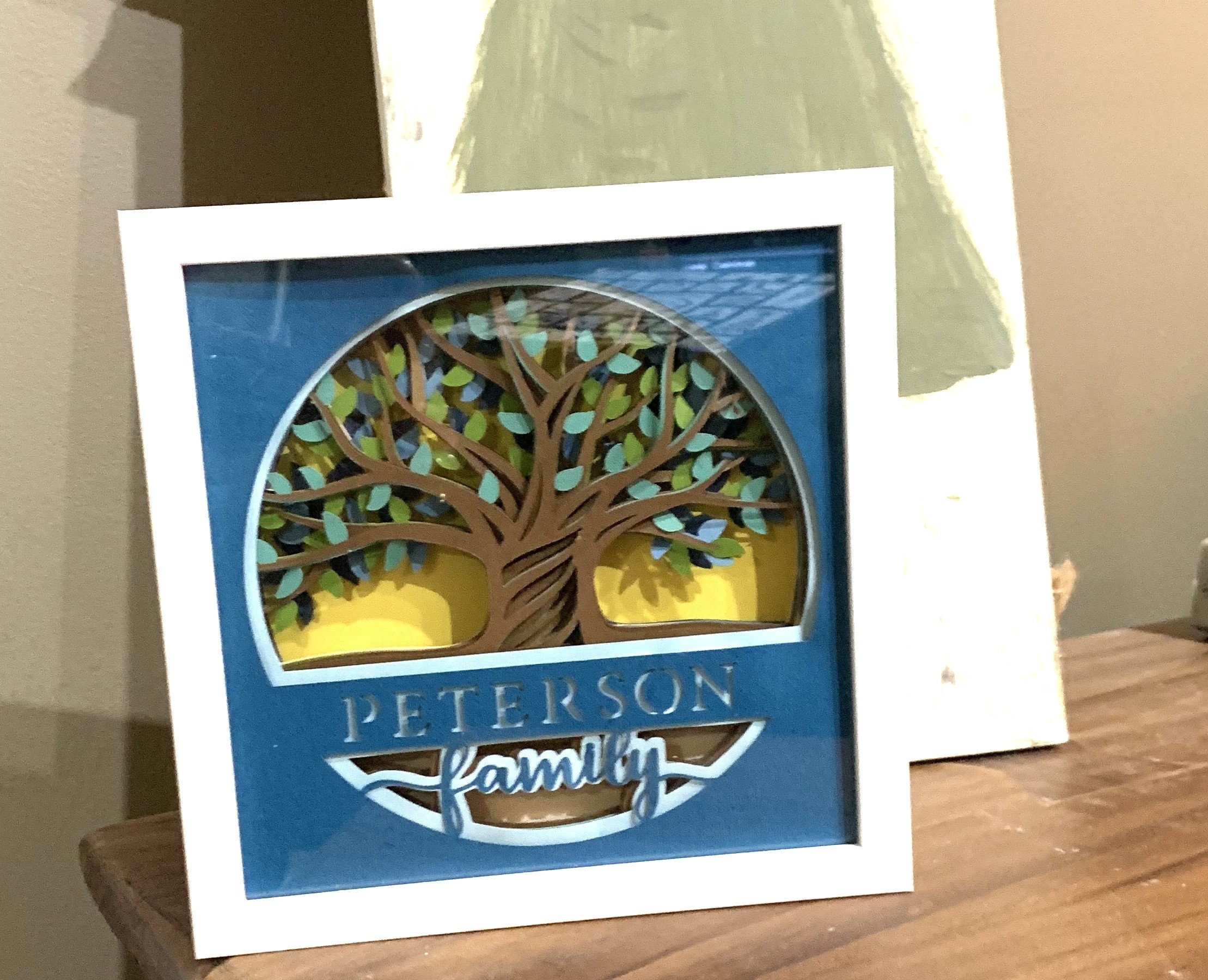 Personalized 3D Family Tree Shadow Box: Custom Unity Art - Etsy