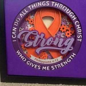 HANDMADE Cancer Awareness/support Ribbon 3d, Shadow Box Scripture ...