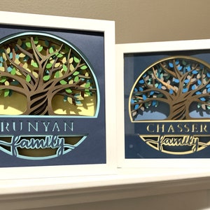 Handcrafted Family Tree 3D Shadow Box |family Unity Tree | Personalized ...