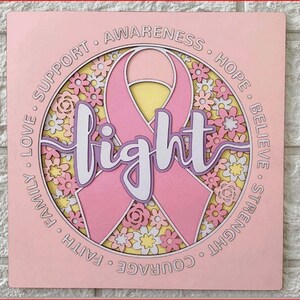 HANDMADE Cancer Awareness/support Ribbon 3d, Shadow Box Scripture ...