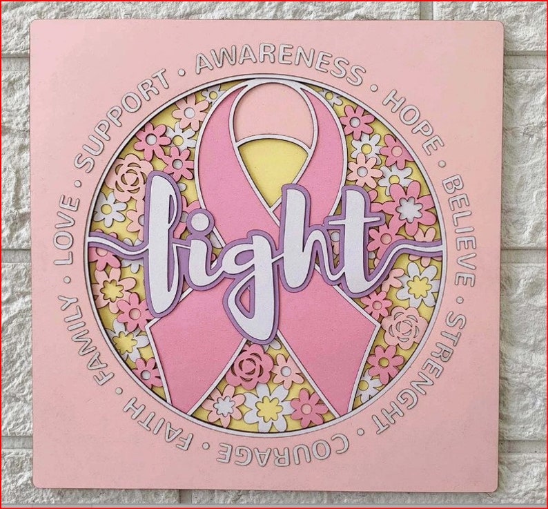 HANDMADE Cancer Awareness/support Ribbon 3d, Shadow Box Scripture ...