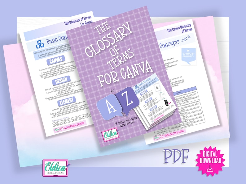 Glossary of Terms for Canva, Cheat Sheet for Canva, Printable Canva ...