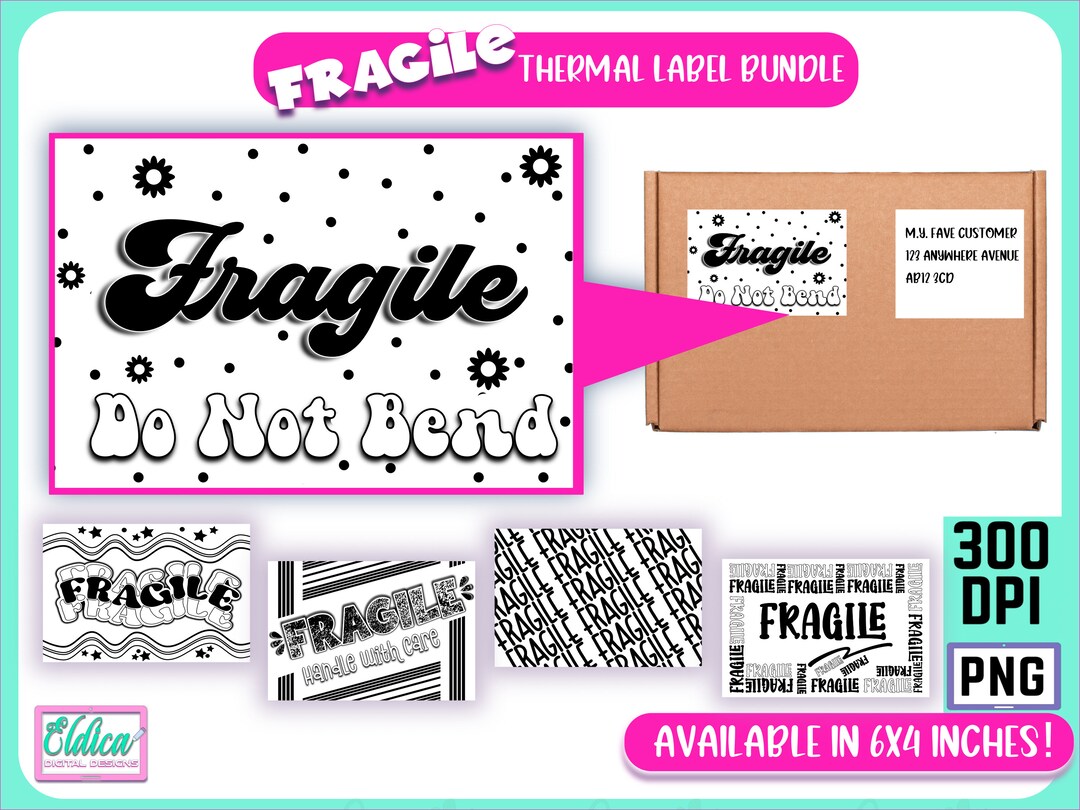 Fragile Mailing Labels Thermal Printer Labels for Small - Etsy