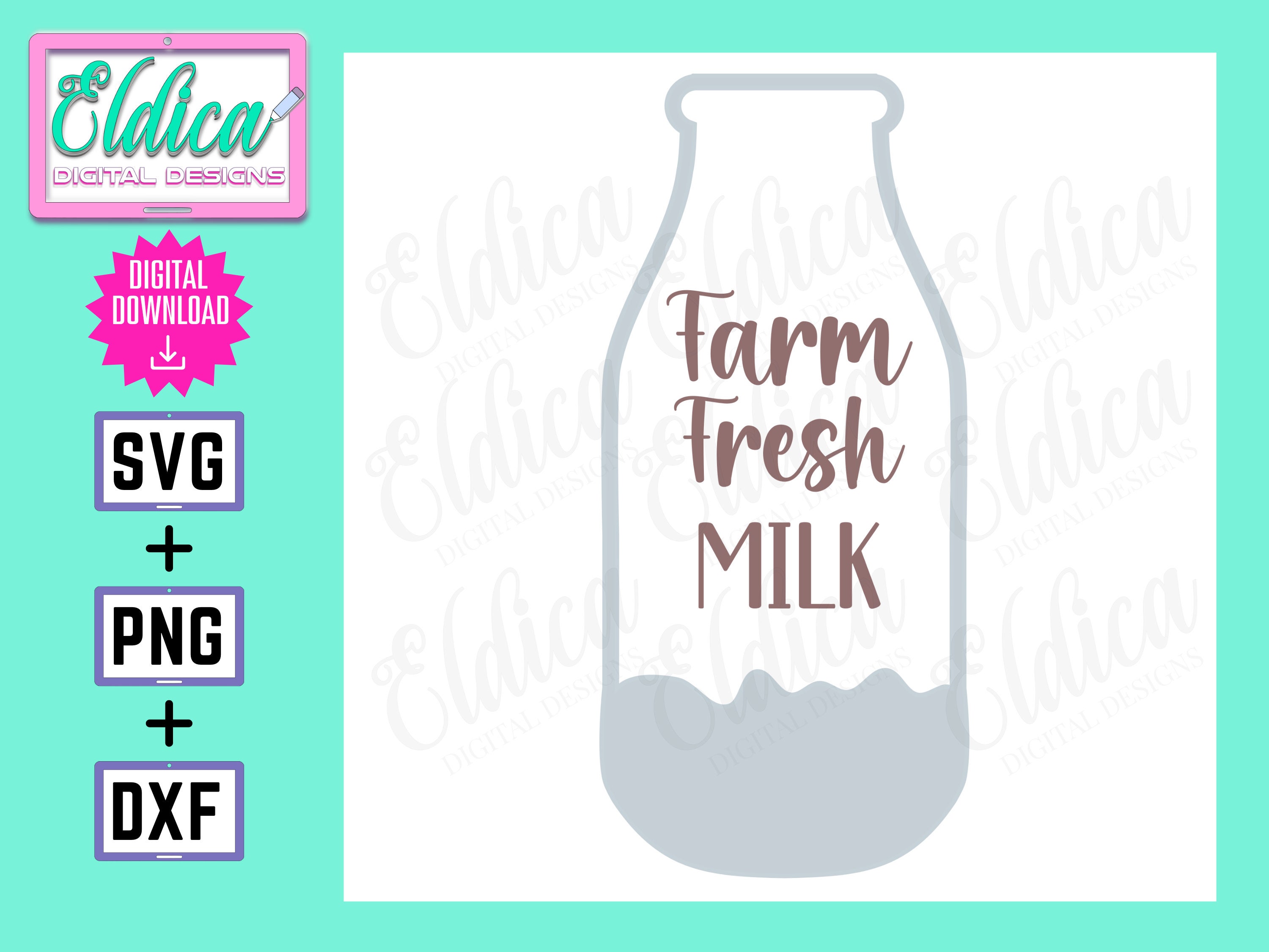 Buy Farm Fresh Milk SVG Glass Milk Bottle Farm Fresh Svg Farm Online in ...