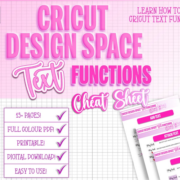 Cricut Design Space Cheat Sheets - Etsy