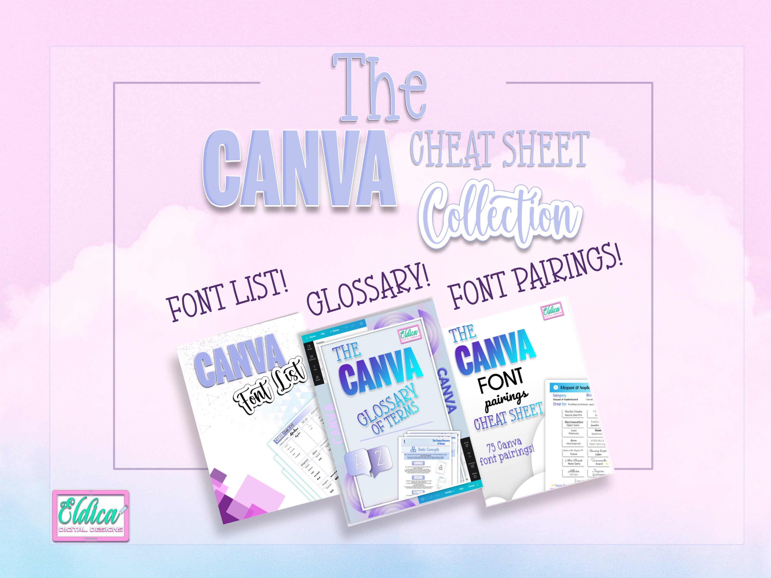 Canva Cheat Sheet Bundle Canva Glossary Canva Font List - Etsy Australia