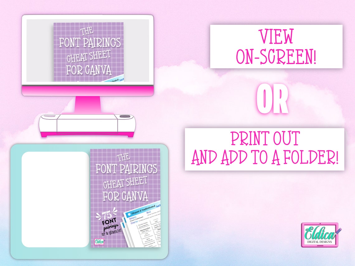 Font Pairing Cheat Sheet for Canva PDF, Canva Cheat Sheet, Canva Design ...