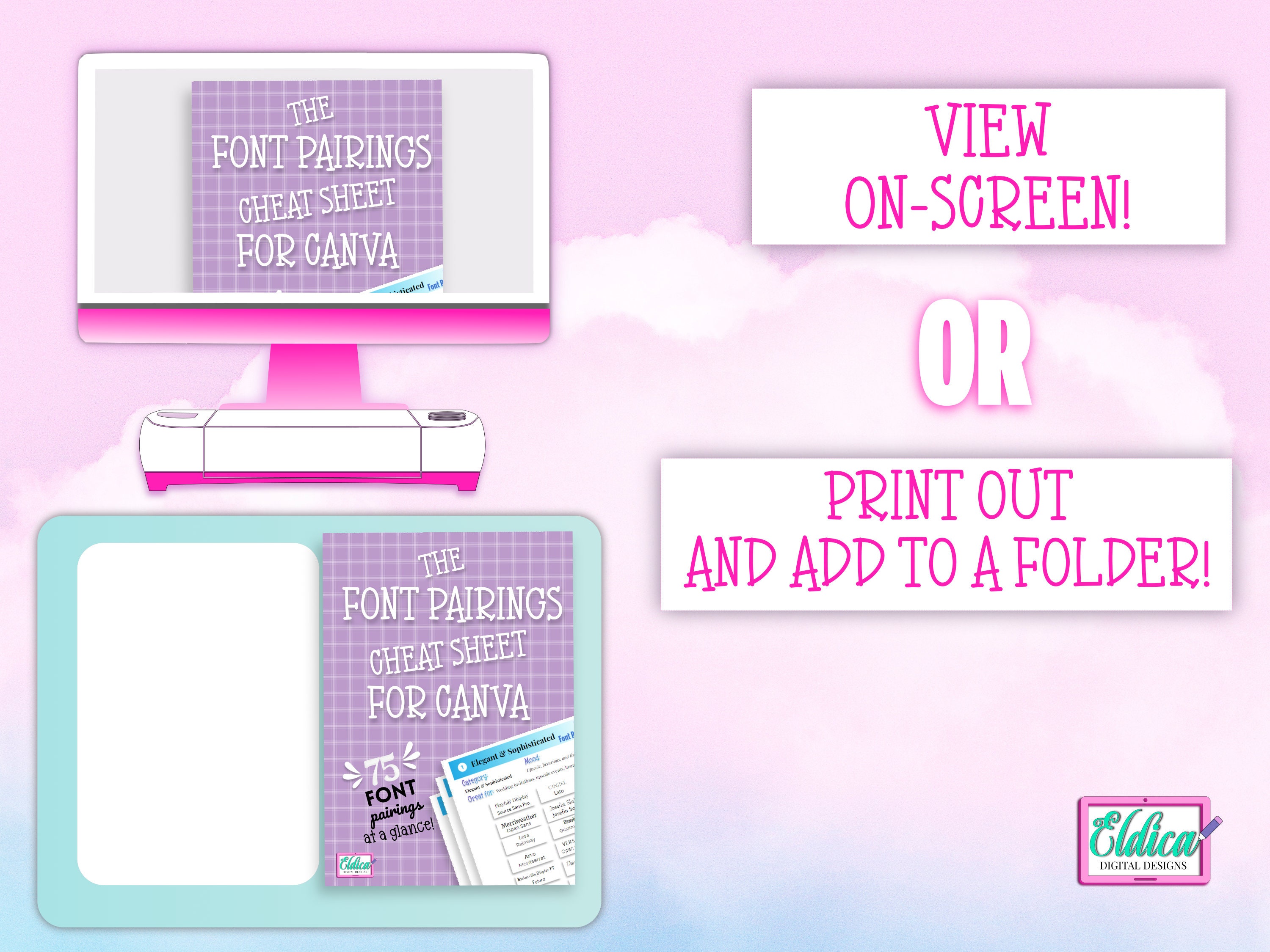 Font Pairing Cheat Sheet for Canva PDF, Canva Cheat Sheet, Canva Design ...