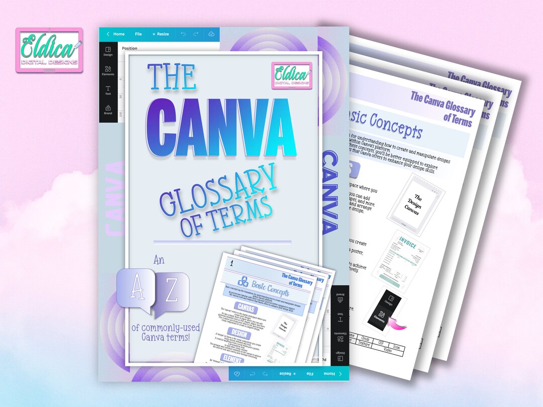 Canva Glossary for Beginners Canva Cheat Sheet Printable - Etsy