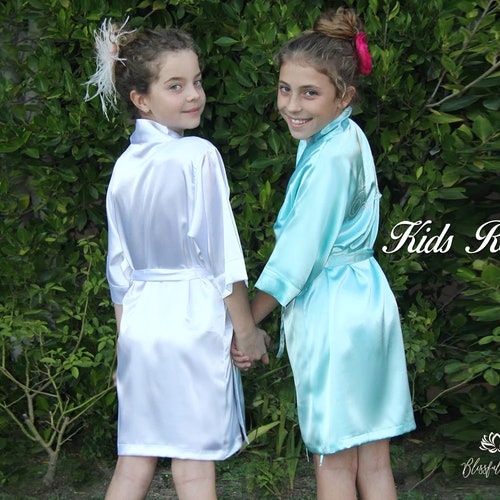 Kids Robes Flower Girl Robes Satin Robes Personalized Robes - Etsy