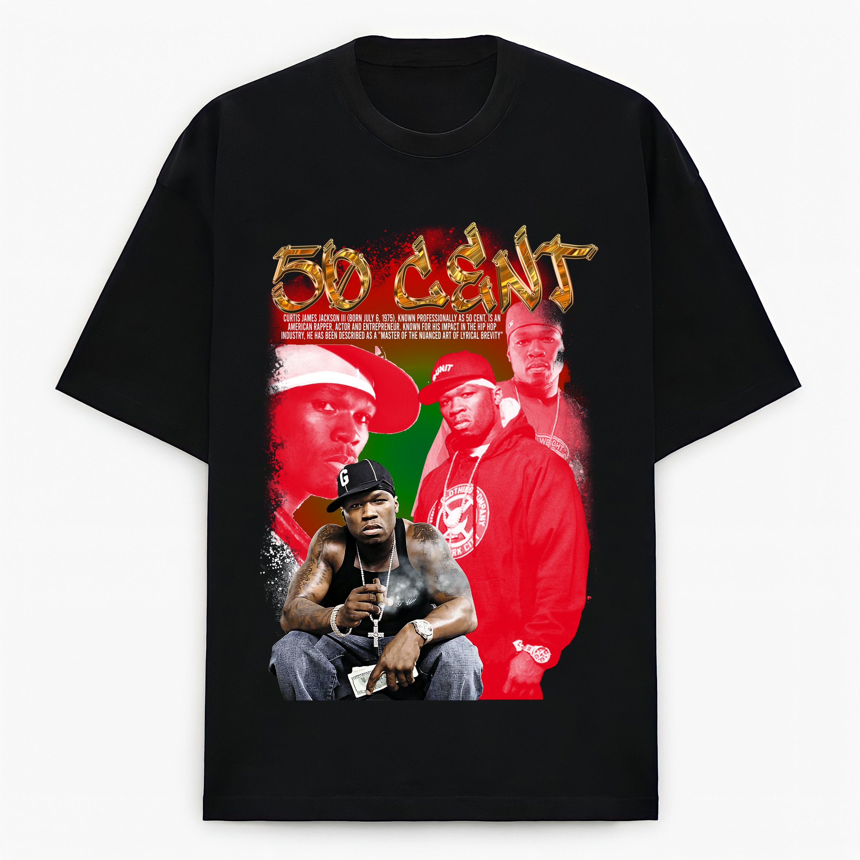 50 Cent Hip Hop Vintage Bootleg Retro 90s Streetwear Rapper Graphic Rap Tee