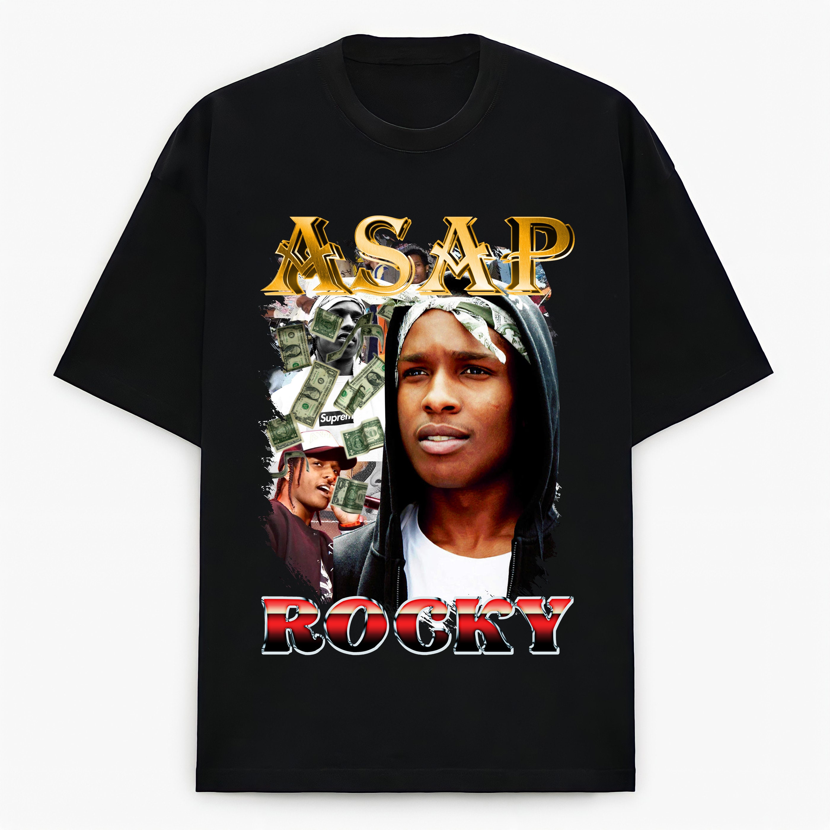 Asap Rocky Hip Hop Vintage Bootleg Retro 90s Streetwear Rapper Graphic ...