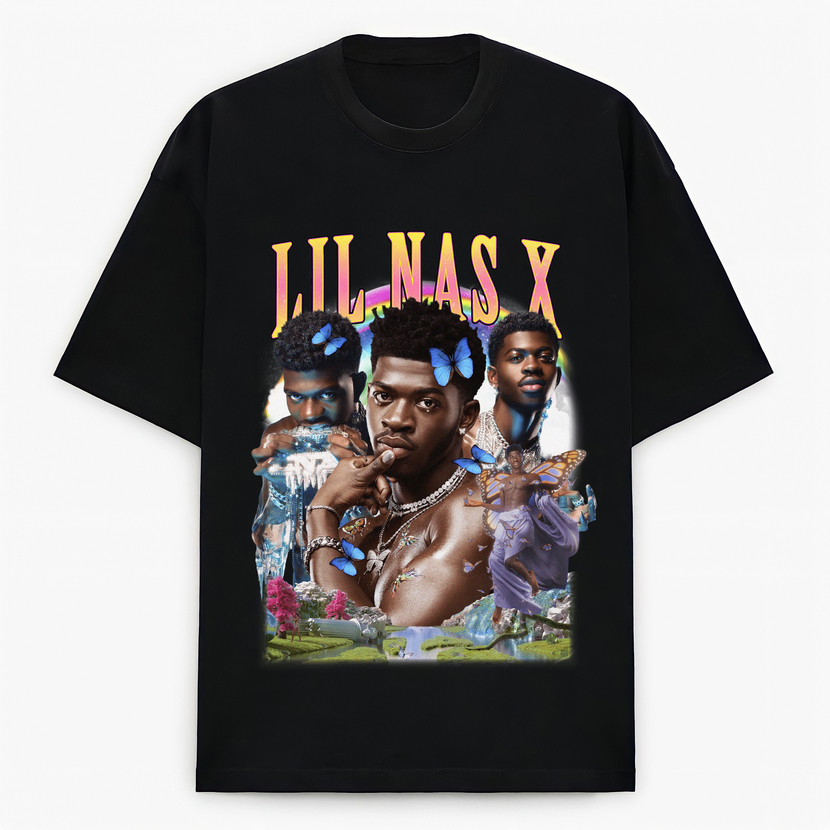 Lil Nas X Hip Hop Vintage Bootleg Retro 90s Streetwear Rapper Graphic ...
