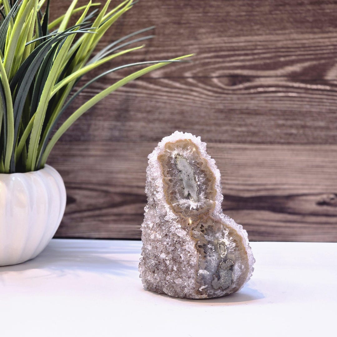 Stalactite Formation Cut Base, Crystal for Home Decor, Amethyst ...