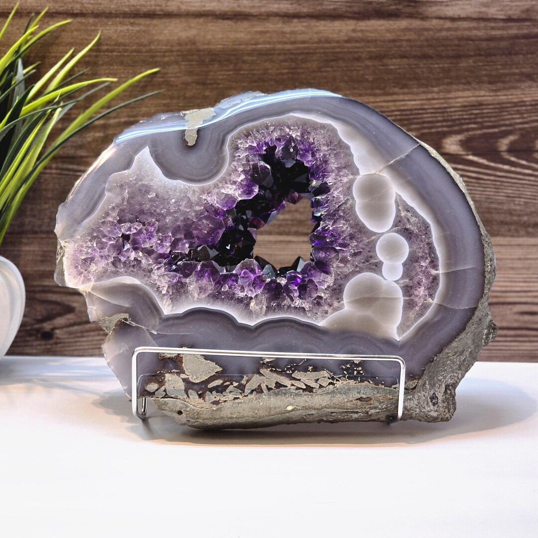Premium Amethyst Portal With Metal Stand, Top Quality, Crystal for Home ...