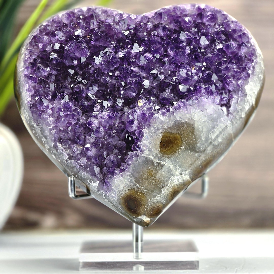 Large Amethyst Heart Geode – Elegant Decoration With Positive Energy - Etsy
