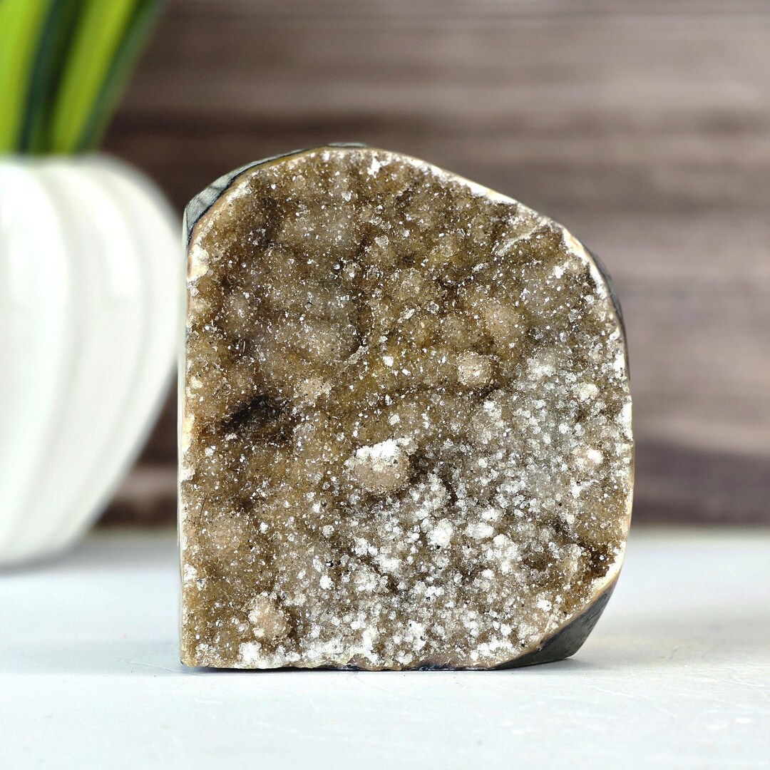 Brown Amethyst Geode With Druzy Crystals – Natural Stone From Uruguay ...