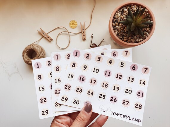 Stickers de números para bullet journal - Etsy España