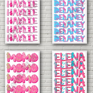 Preppy Custom Name Wall Print (digital Download) - Etsy