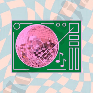 Disco Ball Checkerboard Aesthetic Wall Prints - Set of 3 - Disco ...