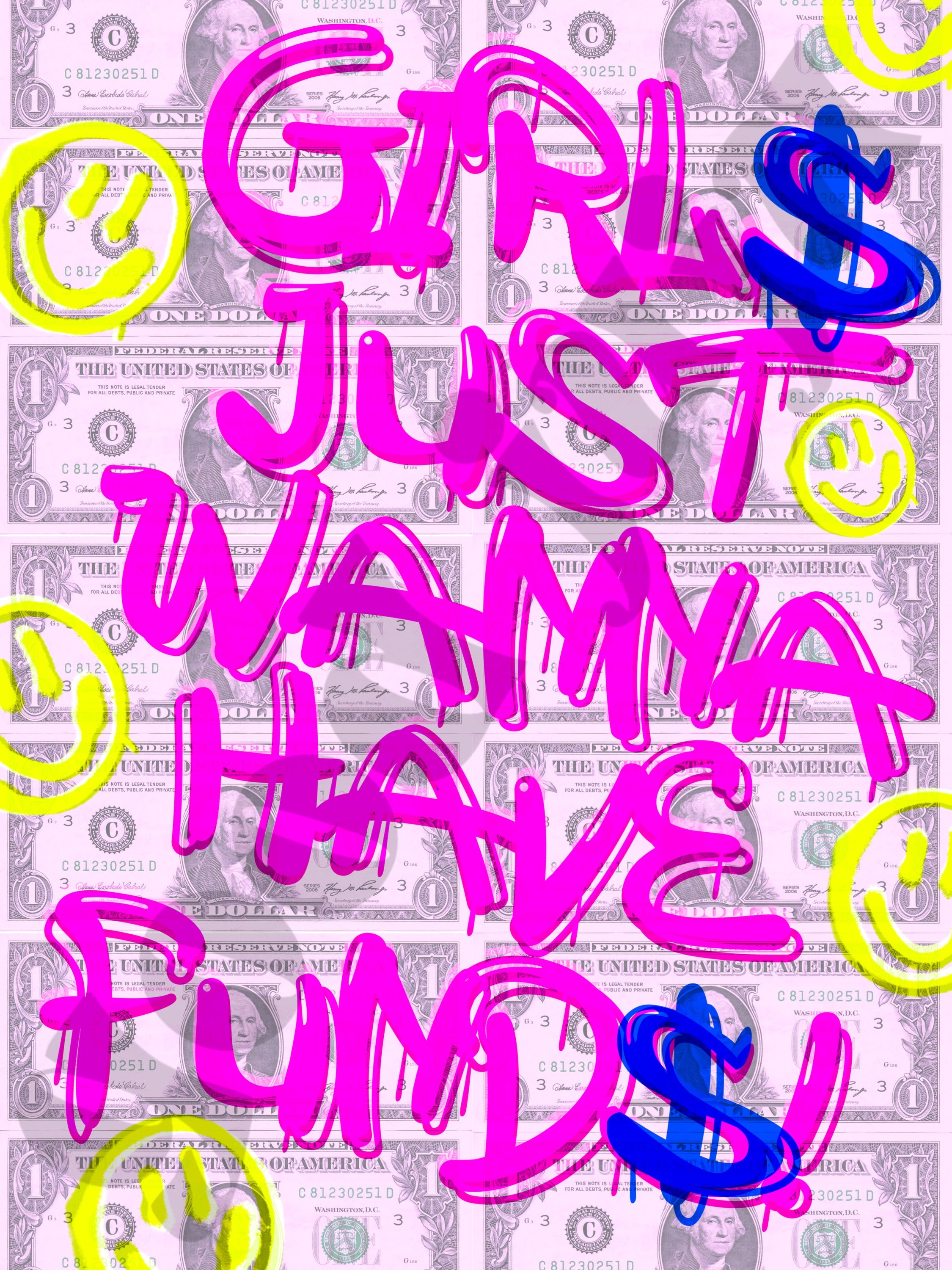 Preppy Neon Graffiti Quote Prints - Set of 3 - Abstract, Bright ...
