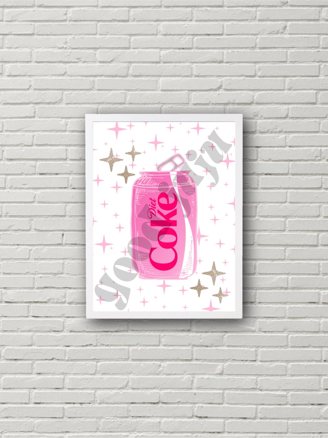 Preppy Pink Soda Can Wall Print (digital Download) Preppy Wall Prints ...