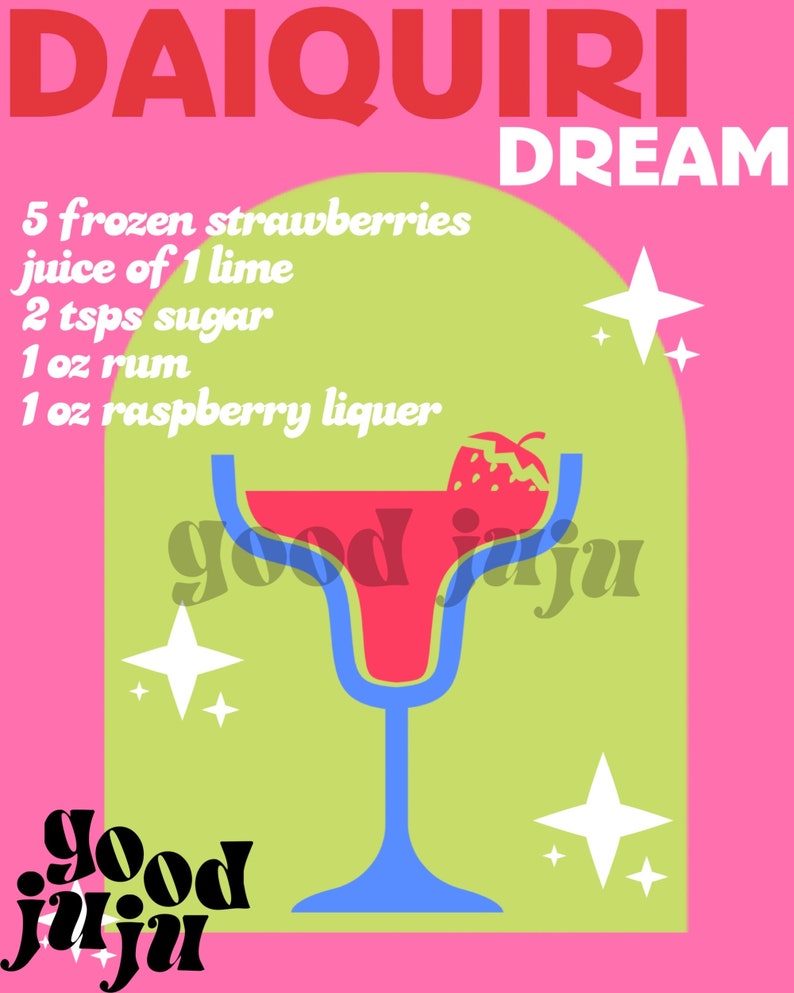 Bar Cart Drink Prints - Set of 3 - Tequila Sunrise, Daiquiri, Moscow ...