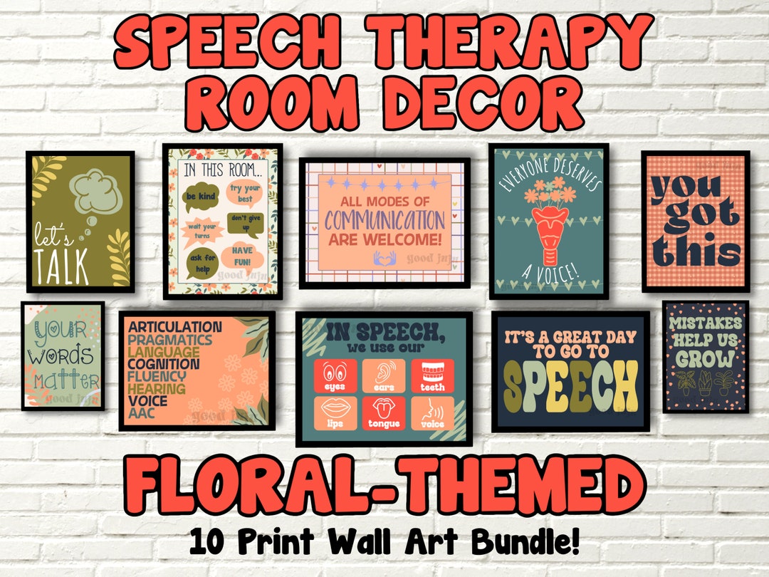 FLORAL Theme Speech Therapy Room Decor Bundle - Colorful, Inspiring SLP ...