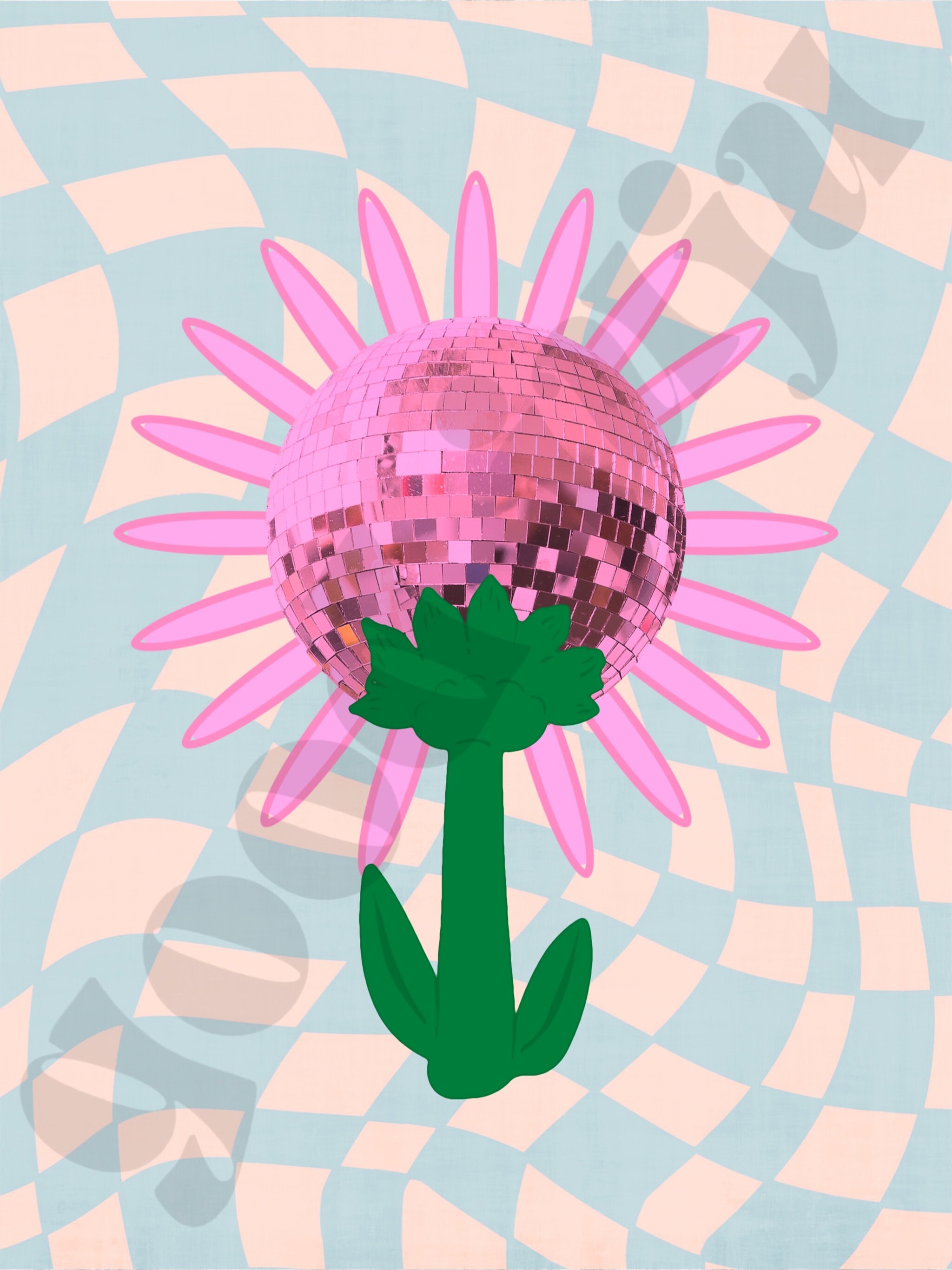 Disco Ball Checkerboard Aesthetic Wall Prints Set of 3 - Etsy