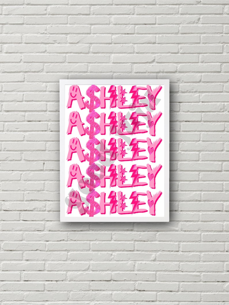 Preppy Custom Name Wall Print digital Download - Etsy