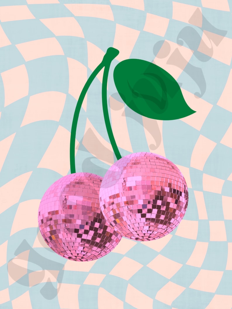 Disco Ball Checkerboard Aesthetic Wall Prints - Set of 3 - Disco ...