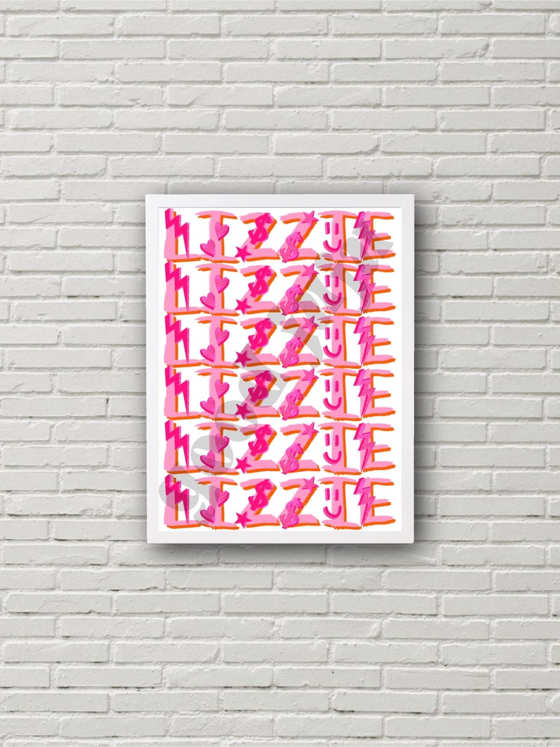 Preppy Custom Name Wall Print digital Download - Etsy