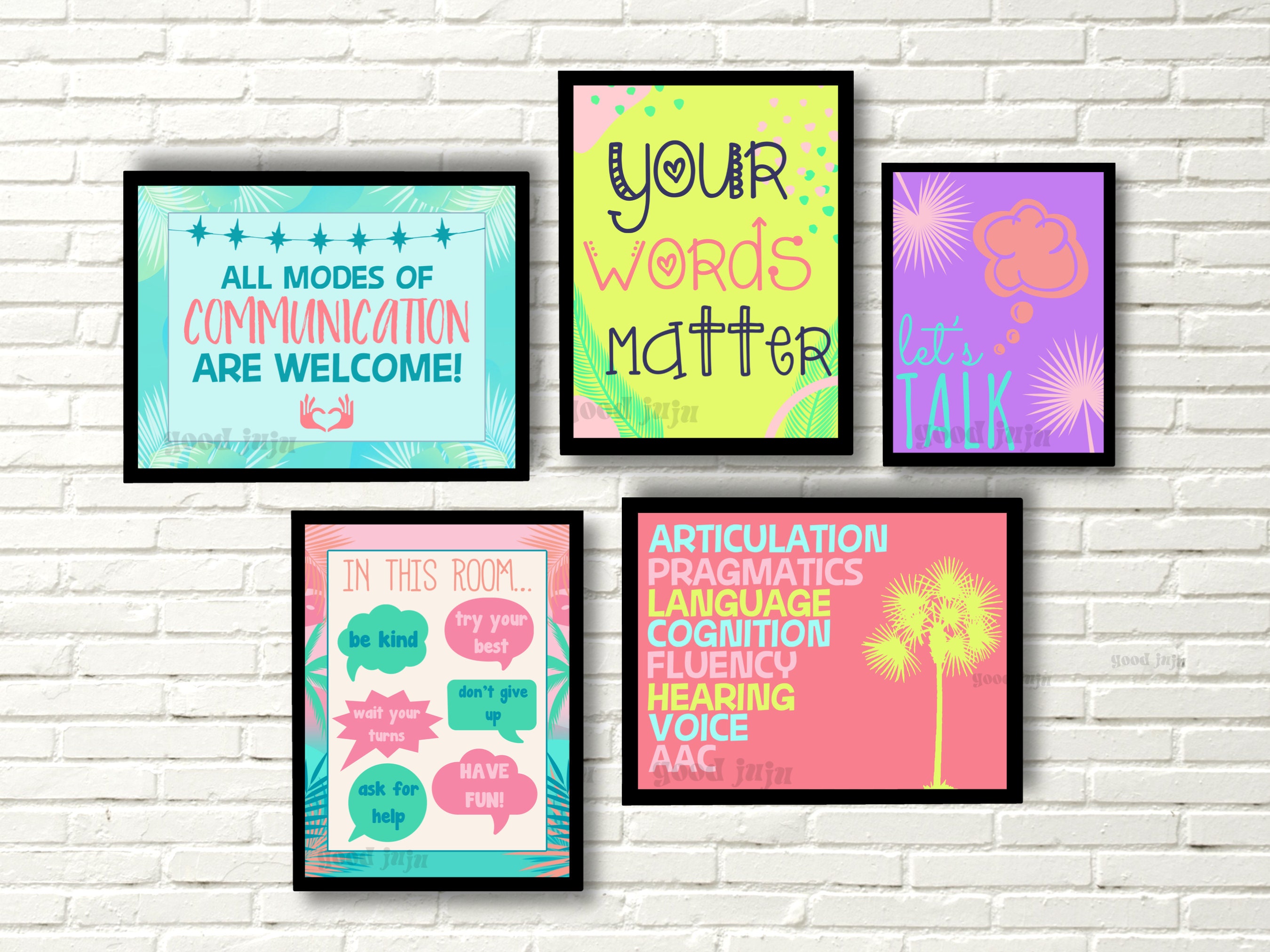 TROPICAL Theme Speech Therapy Room Decor Bundle - Colorful, Inspiring ...
