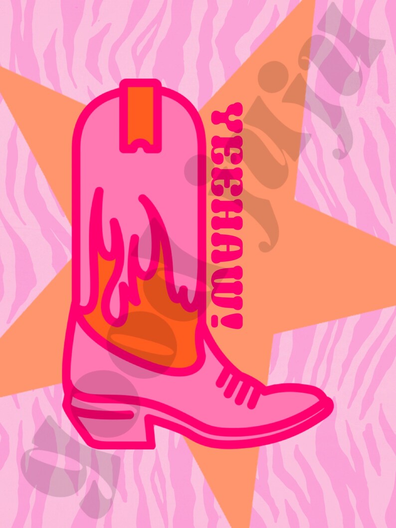 Preppy Cowgirl Wall Prints Set of 3 Yeehaw Howdy and - Etsy