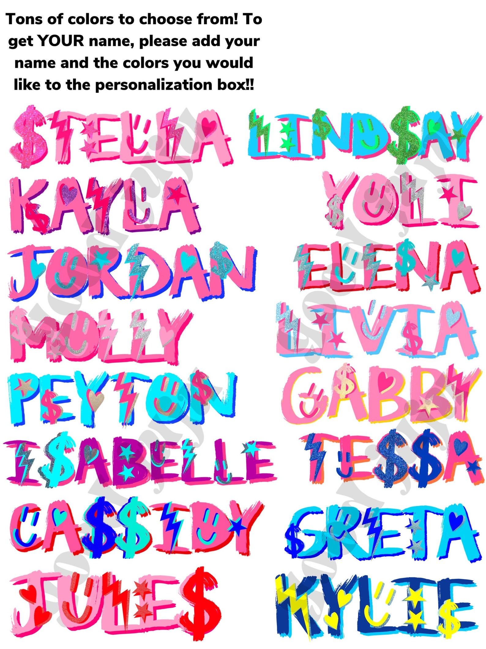 Preppy Custom Name Wall Print digital Download - Etsy