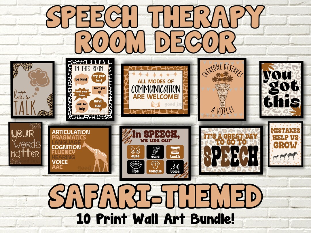 SAFARI Theme Speech Therapy Room Decor Bundle - Colorful, Inspiring SLP ...