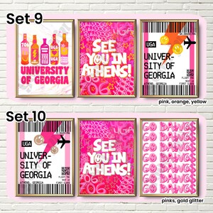 UGA, Athens Georgia Wall Art - Set of 3 - Choose Your Favorite Set ...