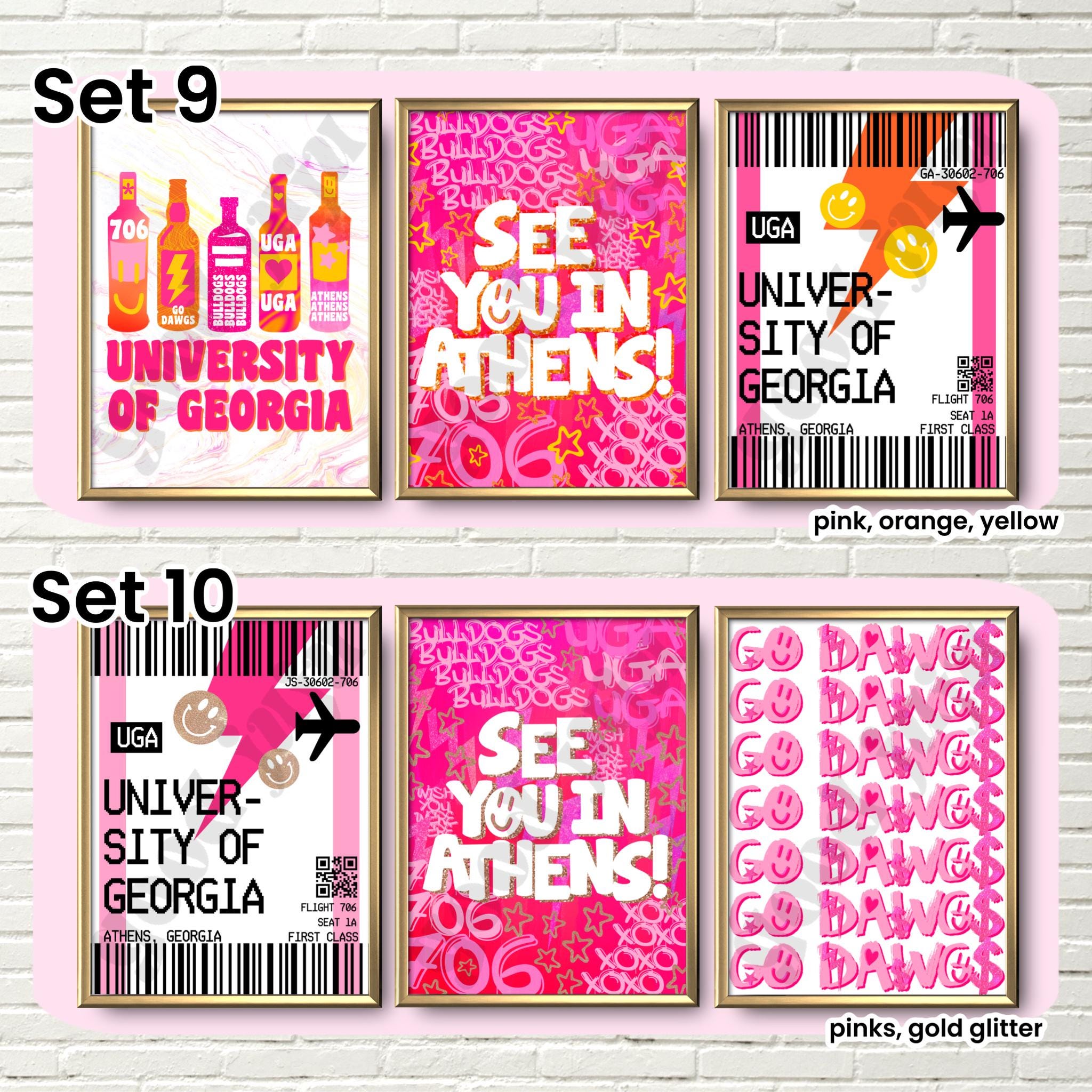 UGA, Athens Georgia Wall Art - Set of 3 - Choose Your Favorite Set ...