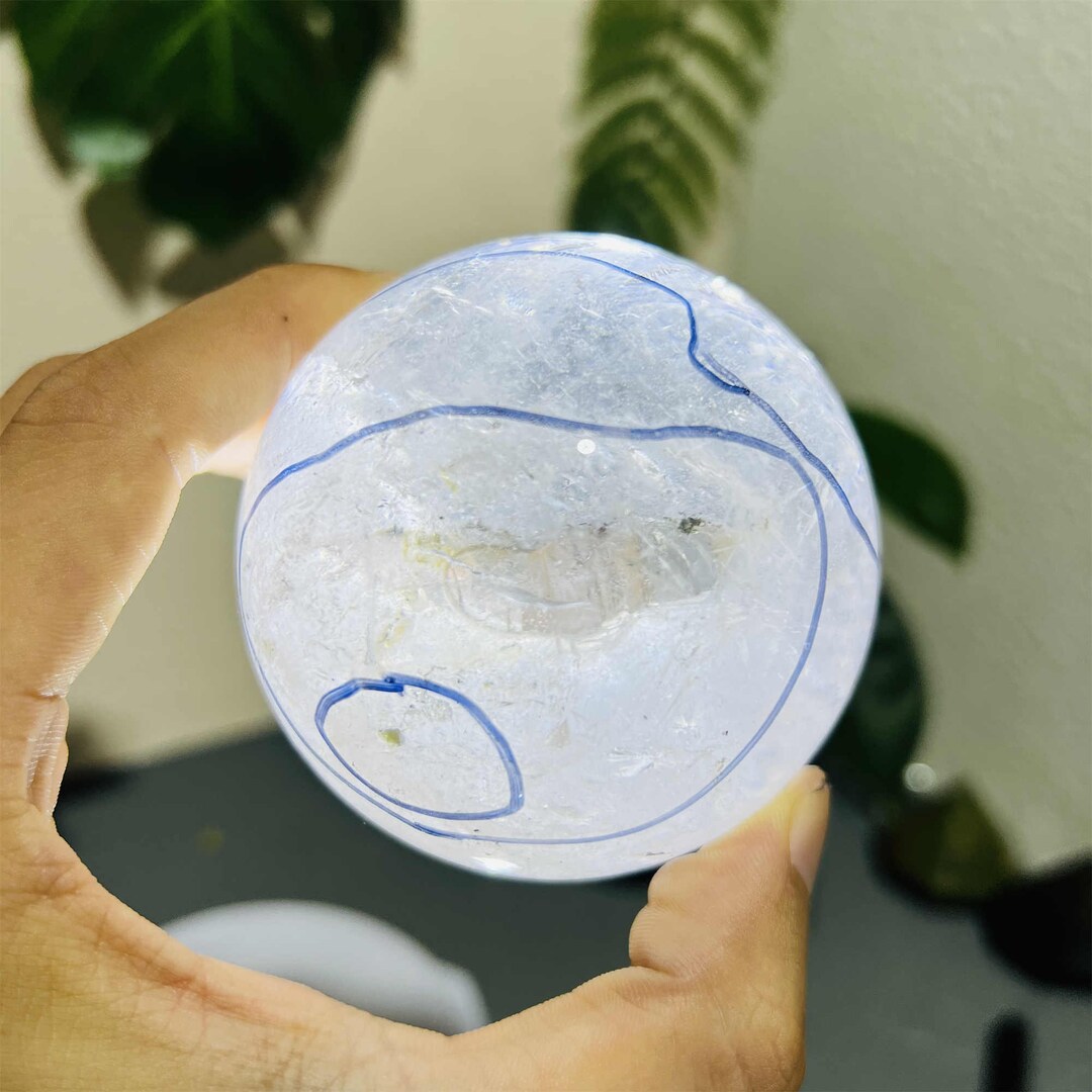 568g 2.9inches Have Biggg Enhydros Bubble Clear Quartz Sphere - Etsy