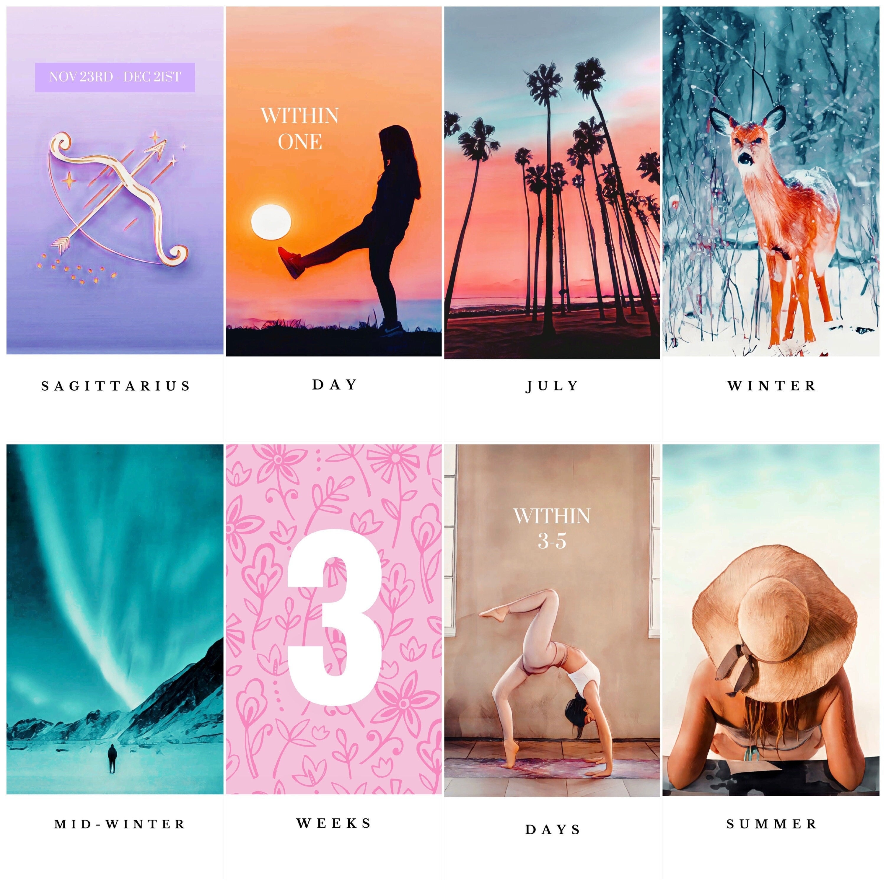 The Foreseeing Deck of Time Timing Oracle Deck Time Frame Tarot Deck ...