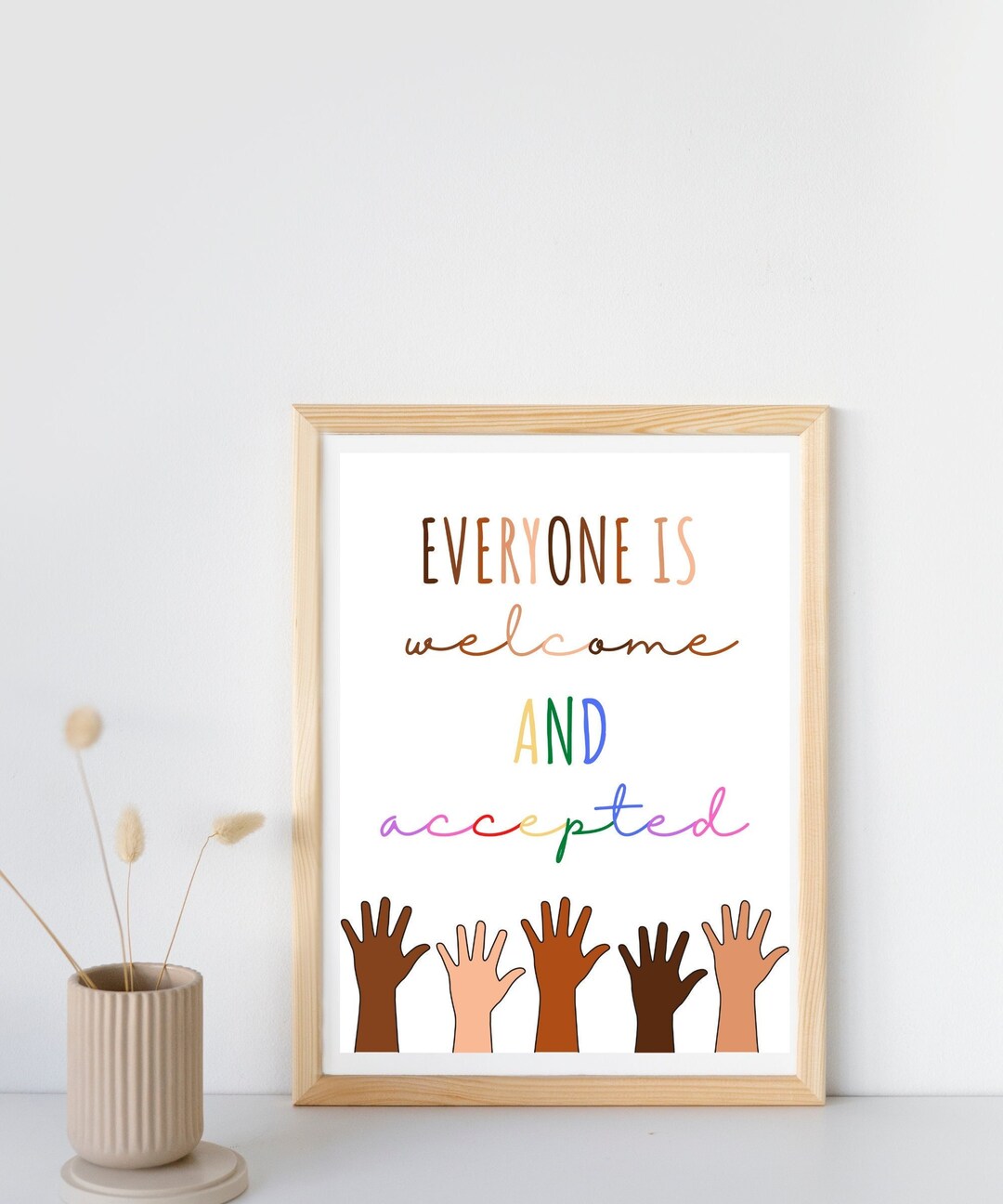 Everyone is Welcome and Accepted, Printable Wall Art, Diversity ...