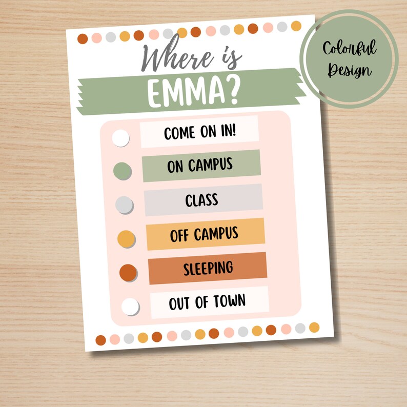 Personalized Door Sign (floral, Colorful & Leaves) Digital Download ...