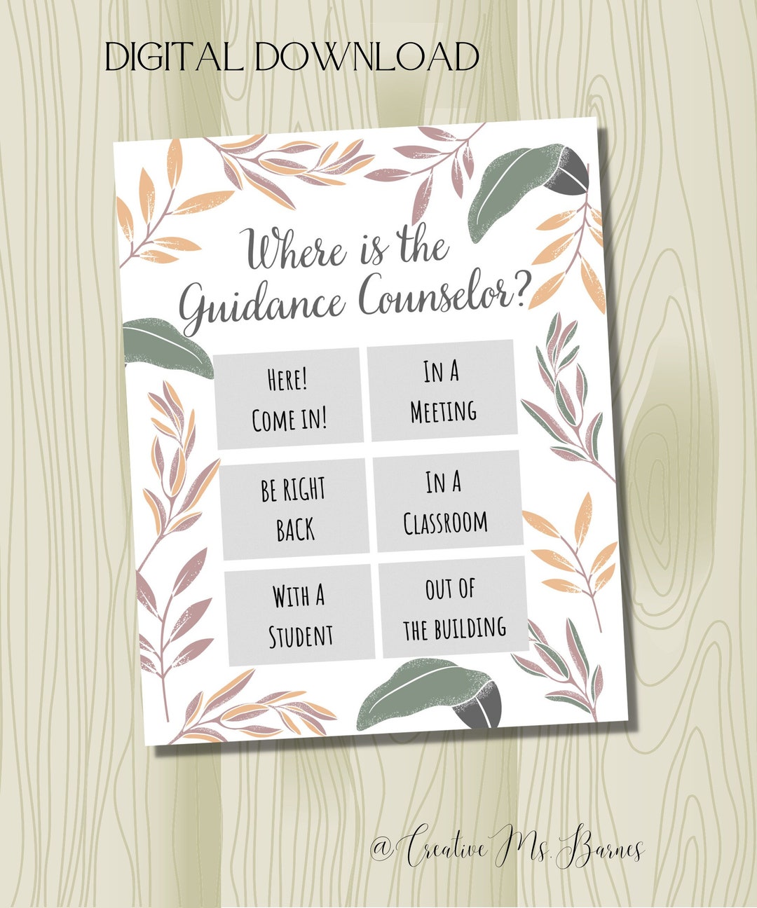 Guidance Counselor Office Door Sign Leaves, Where is the Guidance ...